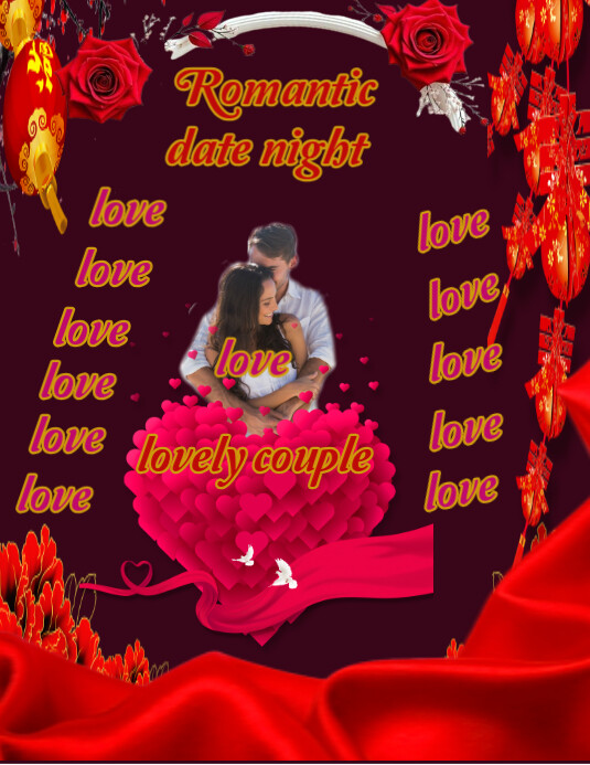 Maximalist Romantic Date Night Flyer (us Letter) Template | PosterMyWall