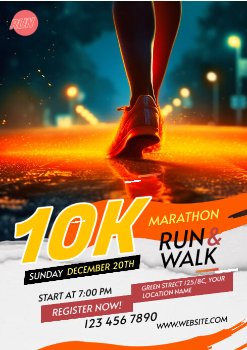 Maximalist Run & Walk Event A2 Template | PosterMyWall
