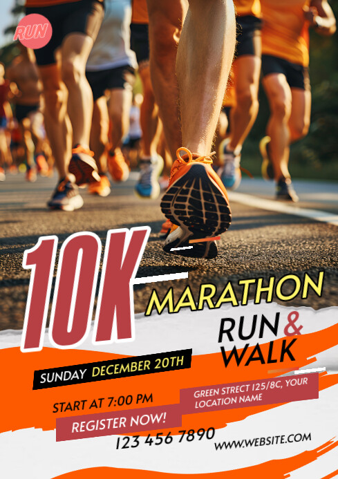 Maximalist Run & Walk Event A3 Template | PosterMyWall