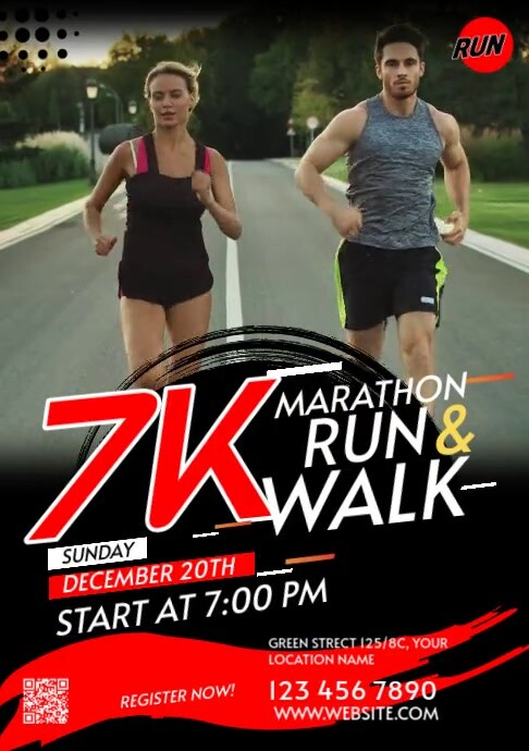 Maximalist Run & Walk Event A5 Template | PosterMyWall