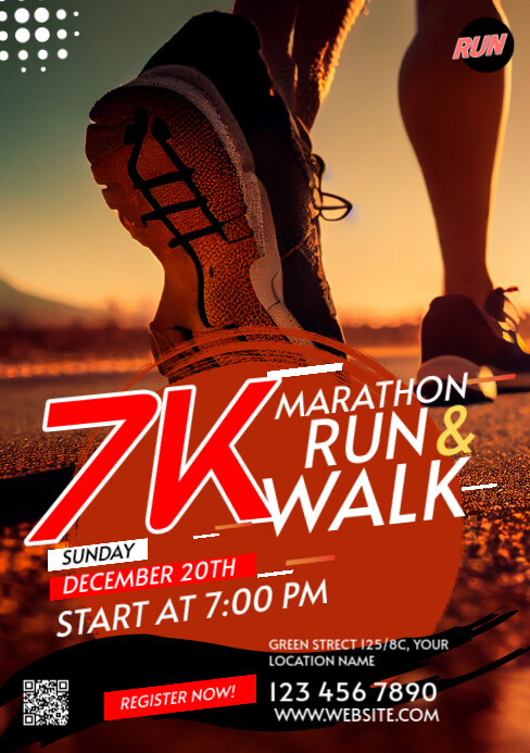 Maximalist Run & Walk Event A5 Template | PosterMyWall