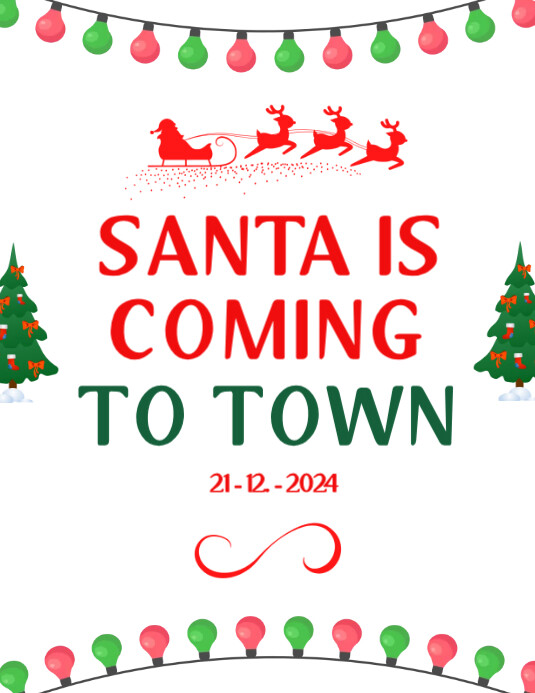Maximalist Santa Claus Is Coming To Town Flyer (us Letter) Template ...