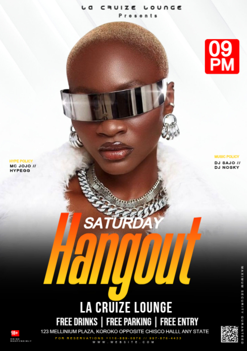 Maximalist Saturday Hangout A4 Template | PosterMyWall