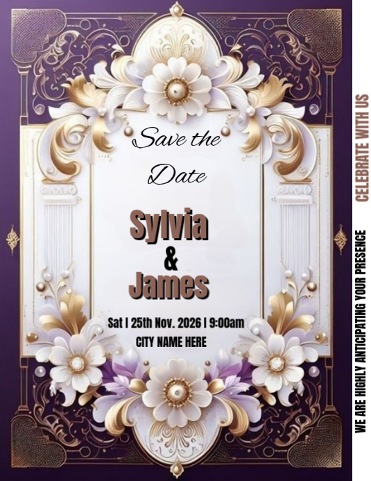 Plantilla de Maximalist Save The Date Wedding Invitation Cards Online ...