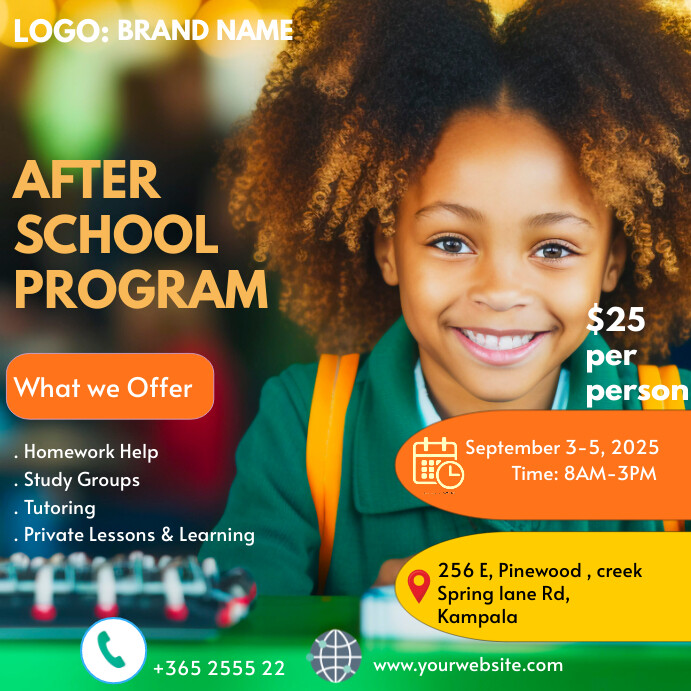 Maximalist School Ad Instagram Post Template | PosterMyWall