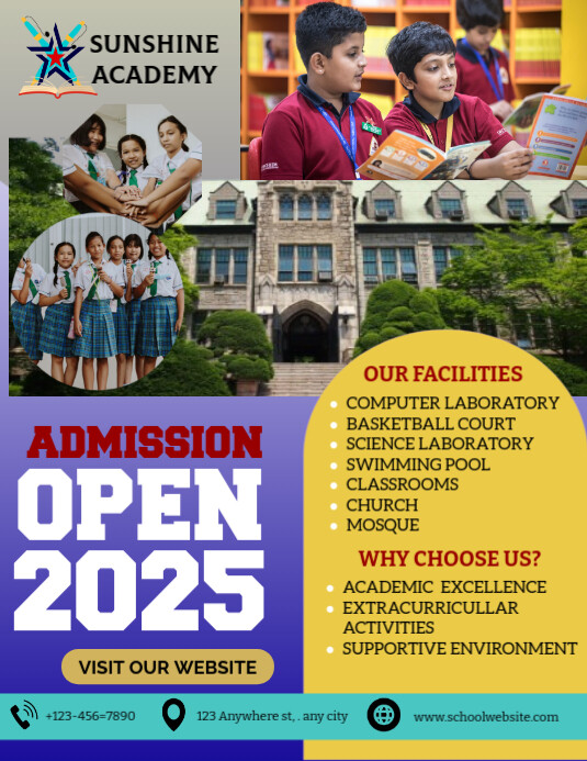 Maximalist School Admission Advertisement Poster Flyer (us Letter ...