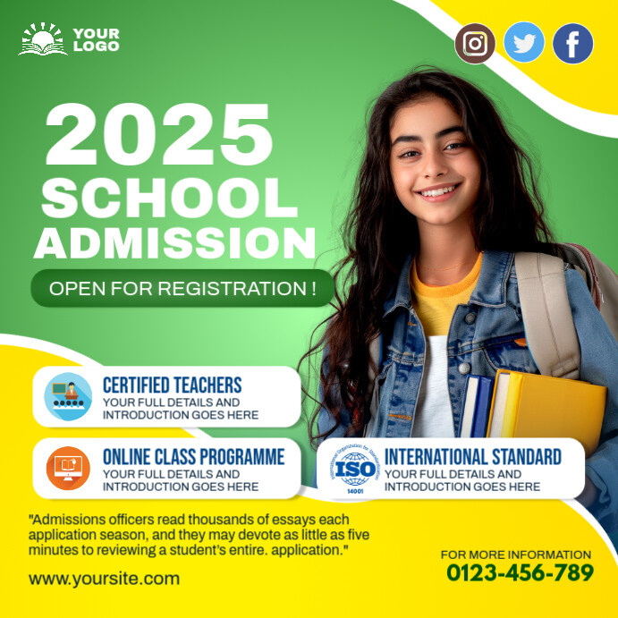 Copy of Maximalist School Admission Flyer Instagram Post | PosterMyWall