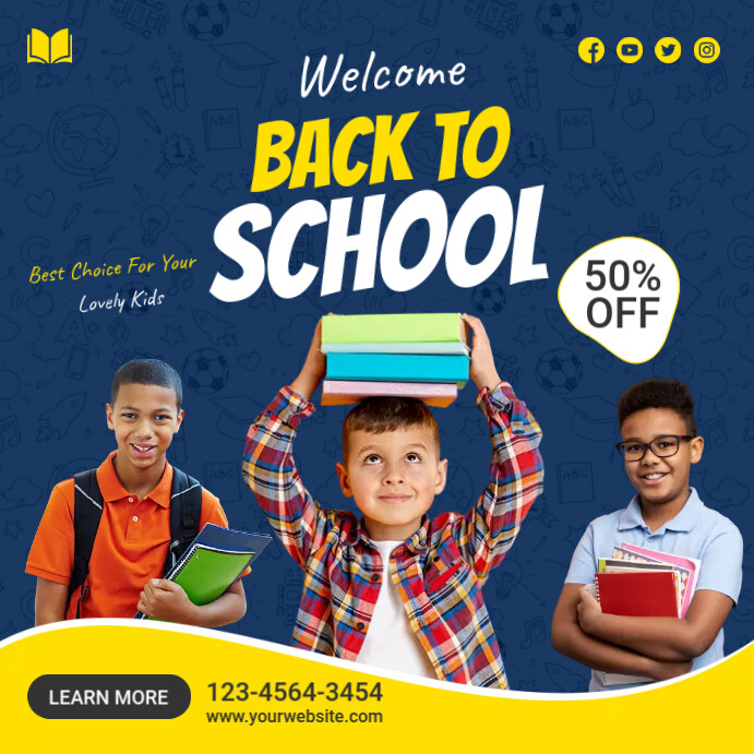 Maximalist School Instagram Post Template | PosterMyWall