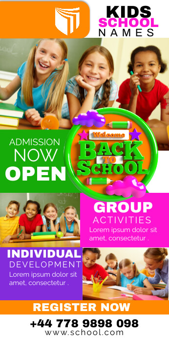 Maximalist School Roll Up Banner 3' × 6' Template | PosterMyWall