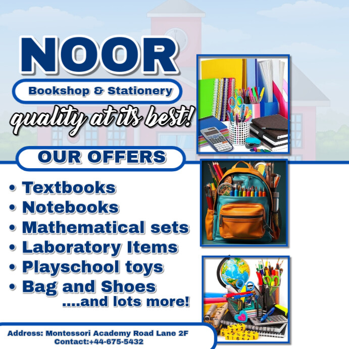 Maximalist School Stationery Sales Flyer Instagram Post Template ...