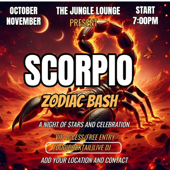 Copy of Maximalist Scorpio Birthday Flyer Instagram Post | PosterMyWall