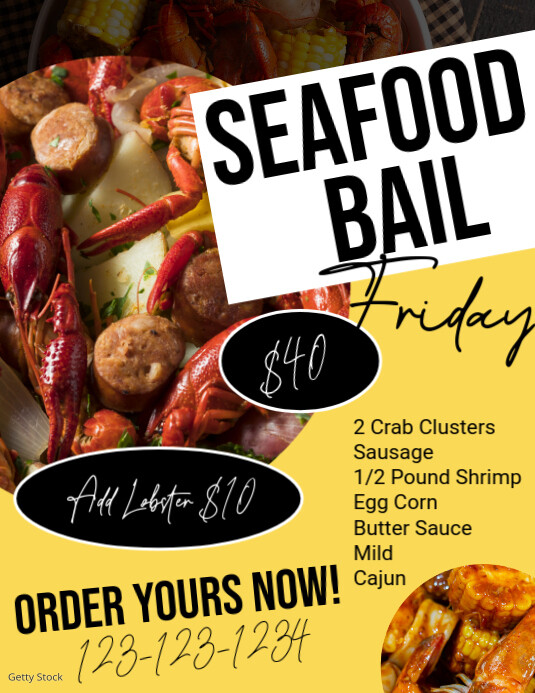 Maximalist Seafood Boil Flyer (us Letter) Template | PosterMyWall
