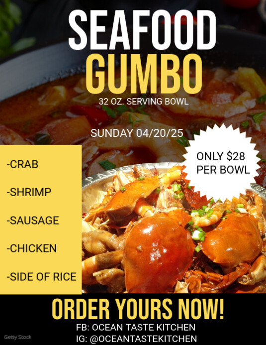 Copy of Maximalist Seafood Gumbo Flyer (us Letter) | PosterMyWall