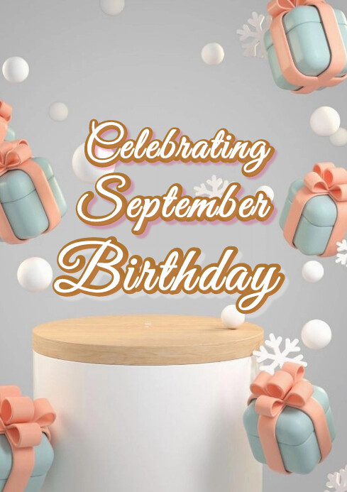 Maximalist September Birthday A4 Template | PosterMyWall