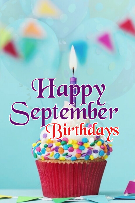 Maximalist September Birthday Banner 4' × 6' Template | PosterMyWall