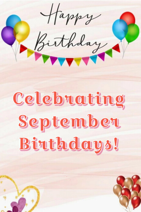 Copy of Maximalist September Birthday Banner 4' × 6' | PosterMyWall
