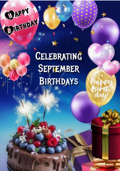 Copy of Maximalist September Birthdays A4 | PosterMyWall