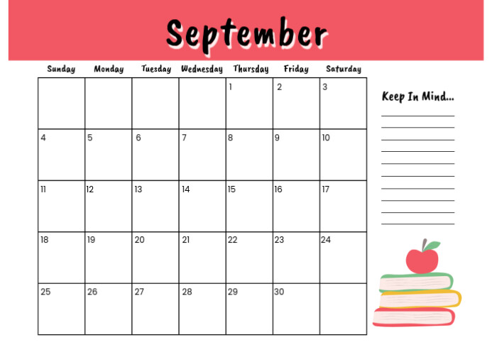 Maximalist September Calendar A4 Template | PosterMyWall