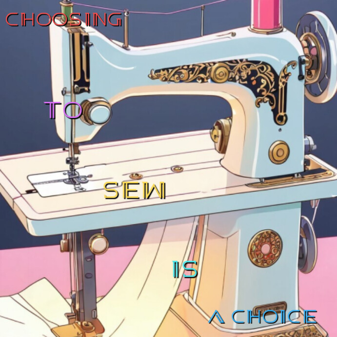 Maximalist Sewing Machine Instagram Post Template | PosterMyWall