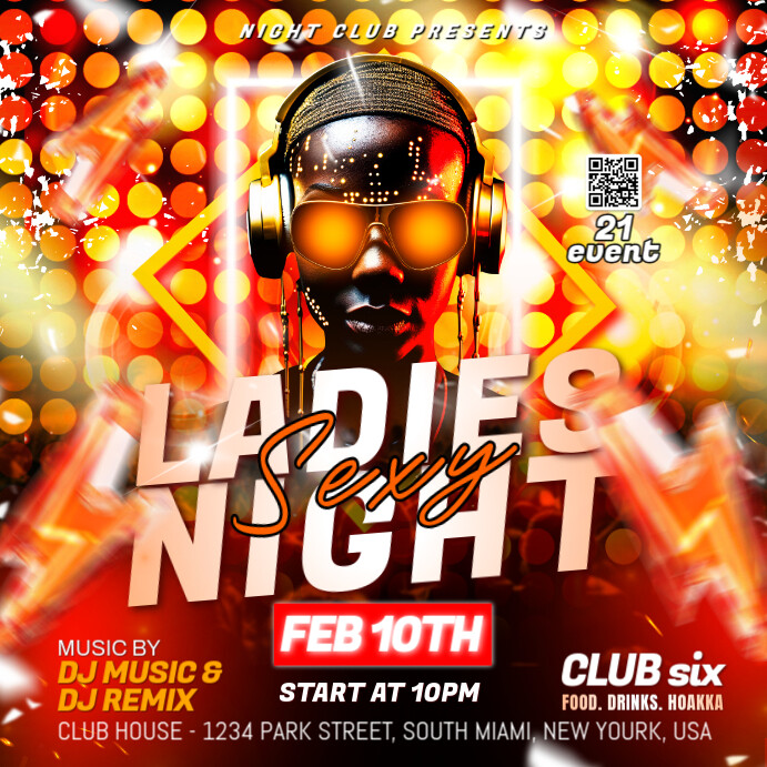 Maximalist Sexy Ladies Night Party Flyer Instagram Post Template | PosterMyWall