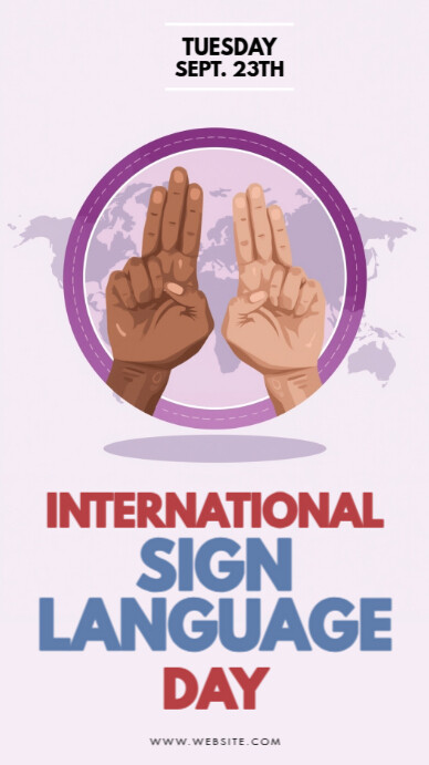 Copy of Maximalist Sign Language Day Facebook Story | PosterMyWall