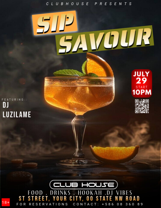 Maximalist Sip And Savour Party Flyer (us Letter) Template | PosterMyWall