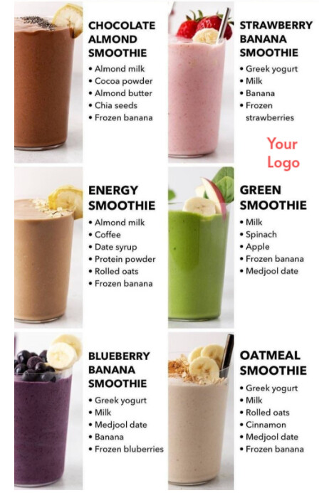 Maximalist Smoothies And Fruits Drinks Poster Template | PosterMyWall