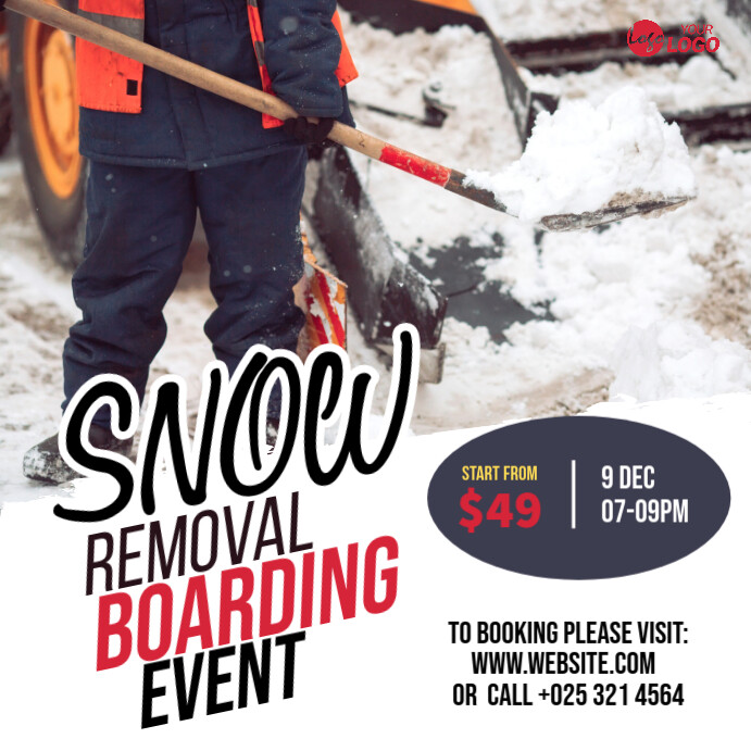 Maximalist Snow Boarding Ski Event Banner Instagram Post Template ...