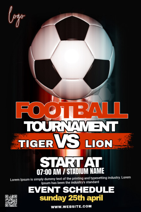 Maximalist Soccer Football Match Pinterest Graphic Template | PosterMyWall