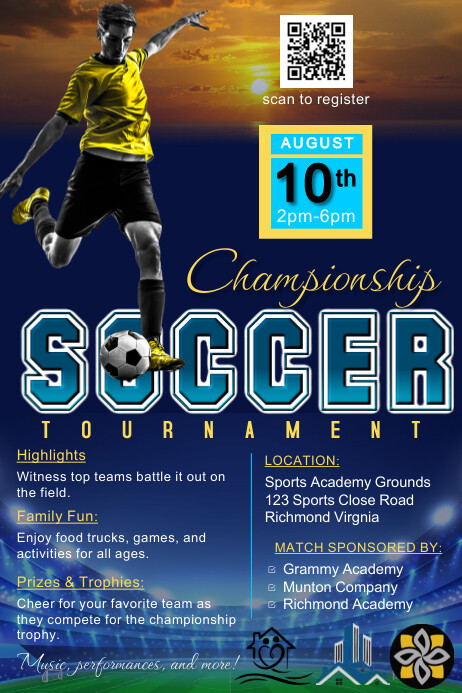 Plantilla de Maximalist Soccer Football Tournament Sports | PosterMyWall