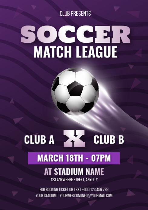 Maximalist Soccer Match League Event Poster Flyer A4 Template | PosterMyWall