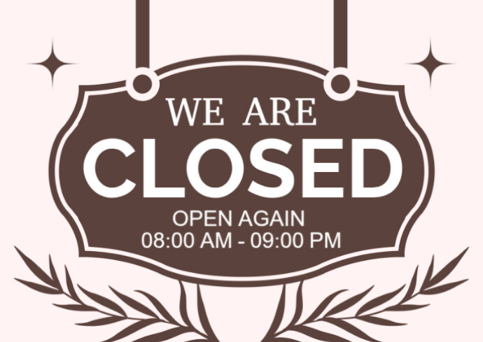Maximalist Sorry We Are Closed Tomorrow Announcement Postcard Template ...