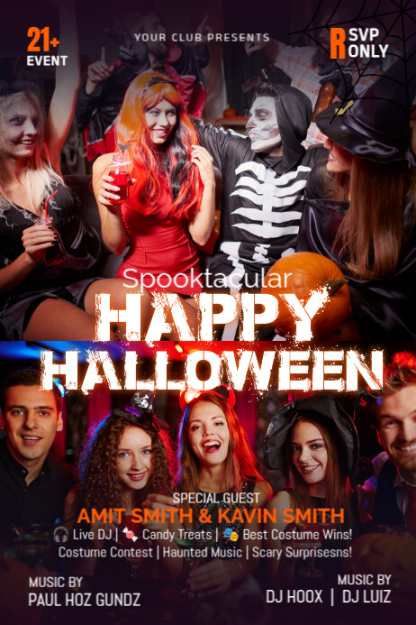 Maximalist Spooktacular Halloween Party Poster Template | PosterMyWall
