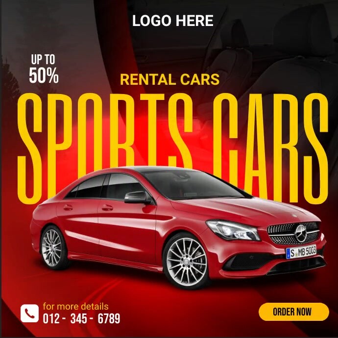 Maximalist Sports Cars Instagram Post Template | PosterMyWall