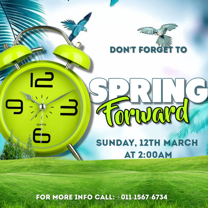 Maximalist Spring Forward Template Instagram Post | PosterMyWall
