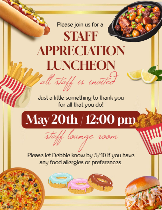 Copy of Maximalist Staff Appreciation Luncheon Flyer (us Letter ...
