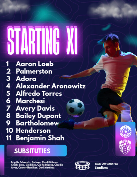 Copy of Maximalist Starting Line Up Flyer (us Letter) | PosterMyWall