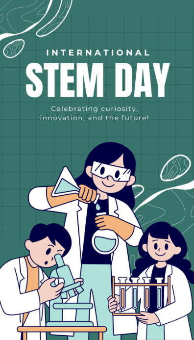 Plantilla de Maximalist Stem Day Business Card | PosterMyWall