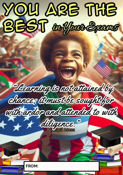 Plantilla de Maximalist Success In Exams Card Design A4 | PosterMyWall