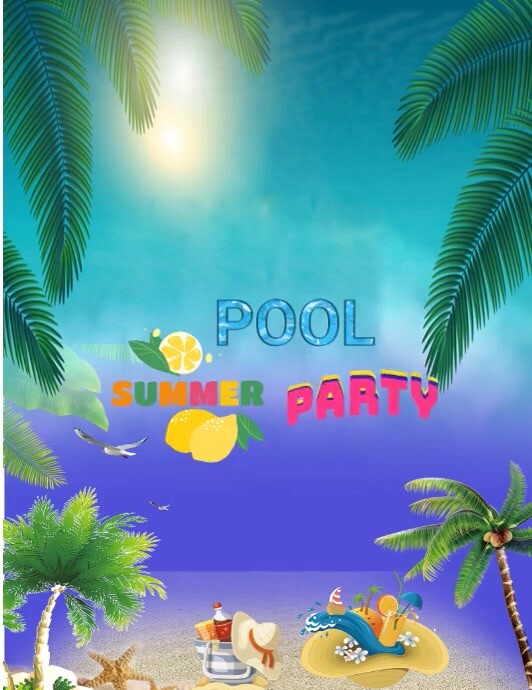Maximalist Summer Pool Party Flyer (us Letter) Template | PosterMyWall