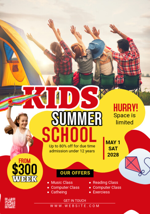 Maximalist Summer School Flyer A5 Template | PosterMyWall