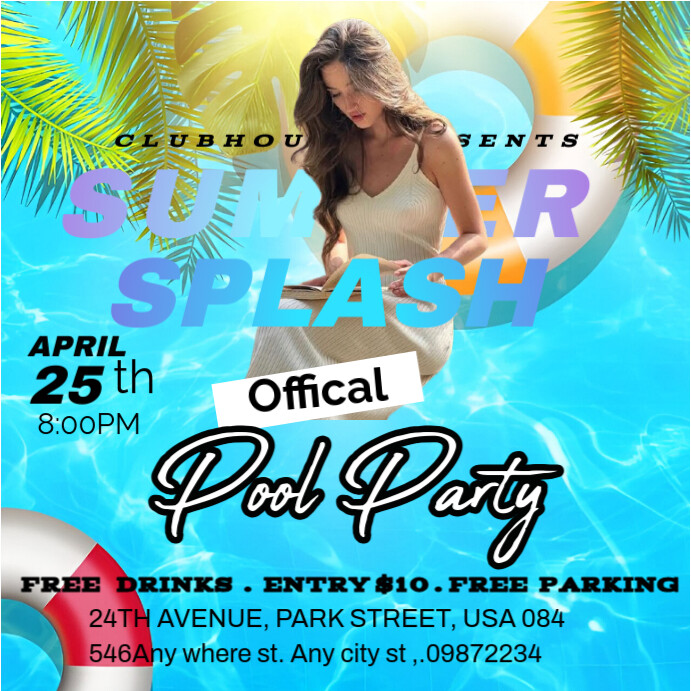 Copy of Maximalist Summer Water Party Instagram Post | PosterMyWall