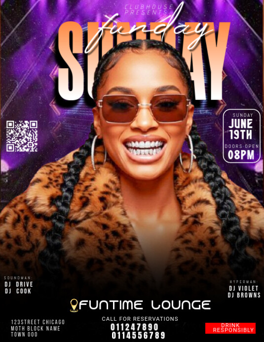 Maximalist Sunday Funnday Party Flyer (us Letter) Template | PosterMyWall