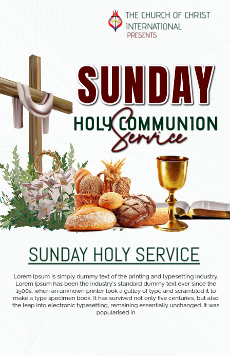 Maximalist Sunday Holy Communion Worship Service Poster Tabloid Template | PosterMyWall