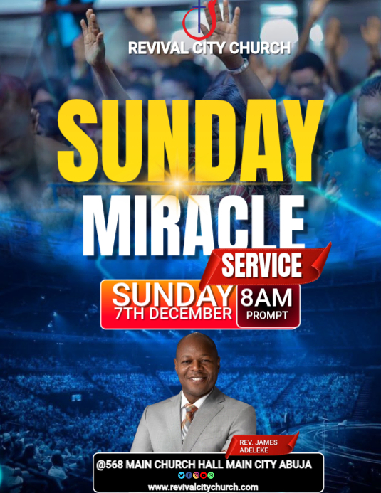 Maximalist Sunday Miracle Service Flyer (us Letter) Template | PosterMyWall