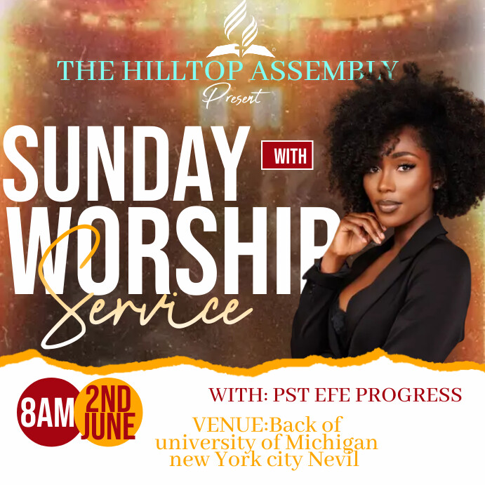 Maximalist Sunday Service Instagram Post Template | PosterMyWall