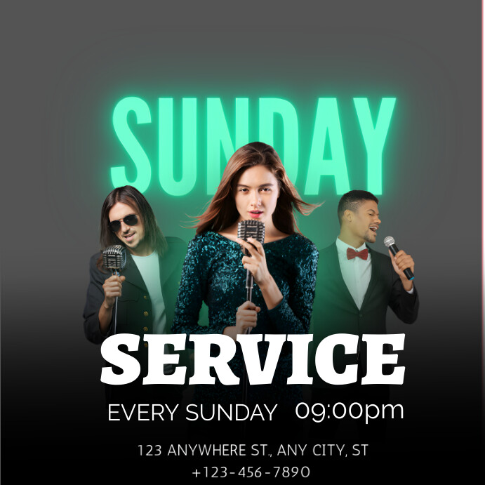 Maximalist Sunday Service Instagram Post Template | PosterMyWall