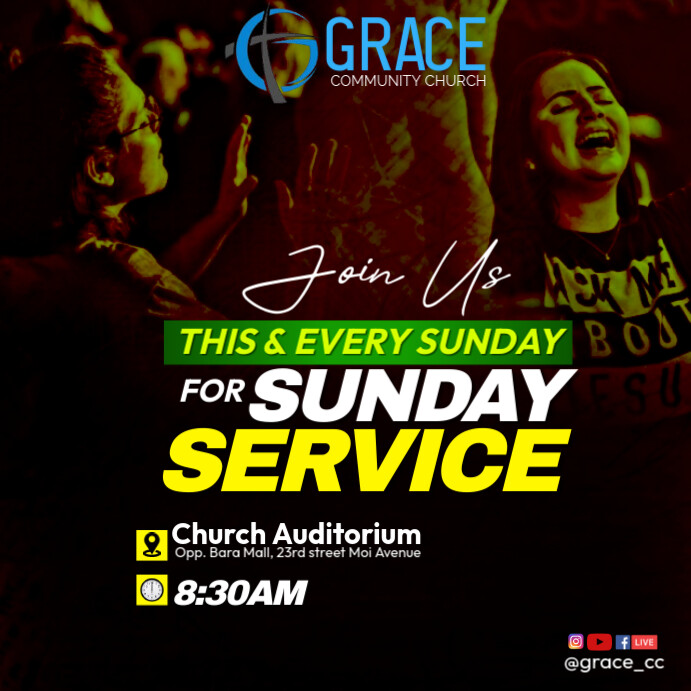 Maximalist Sunday Service Template Instagram Post | PosterMyWall