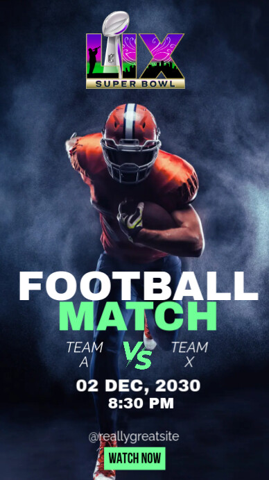 Maximalist Super Bowl Instagram Story Template | PosterMyWall