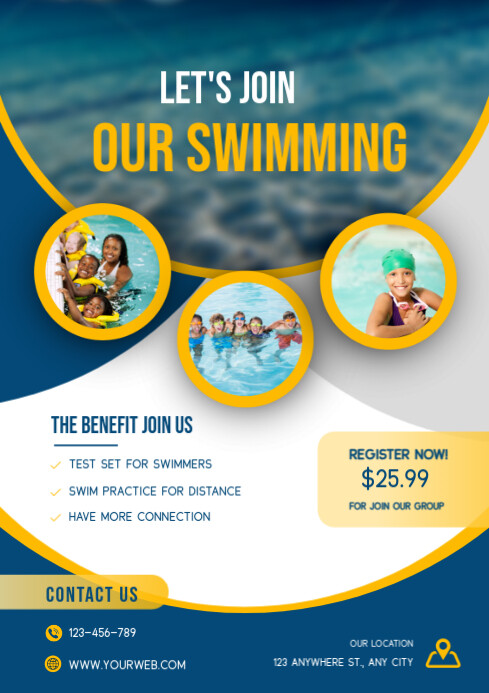 Copy of Maximalist Swimming Lesson Ad Flyer A4 | PosterMyWall